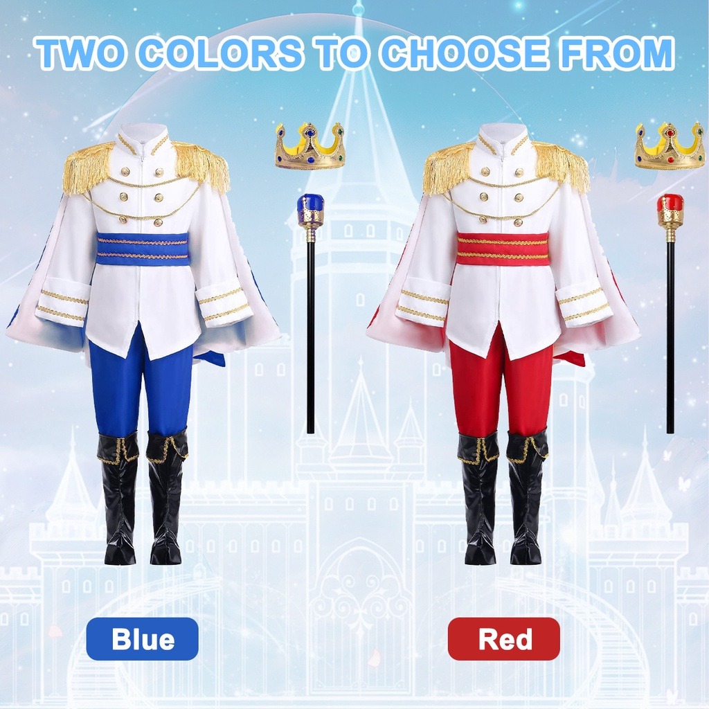 7Pcs United Nations Prince Costume Royal King Outfit for kids Christmas ...