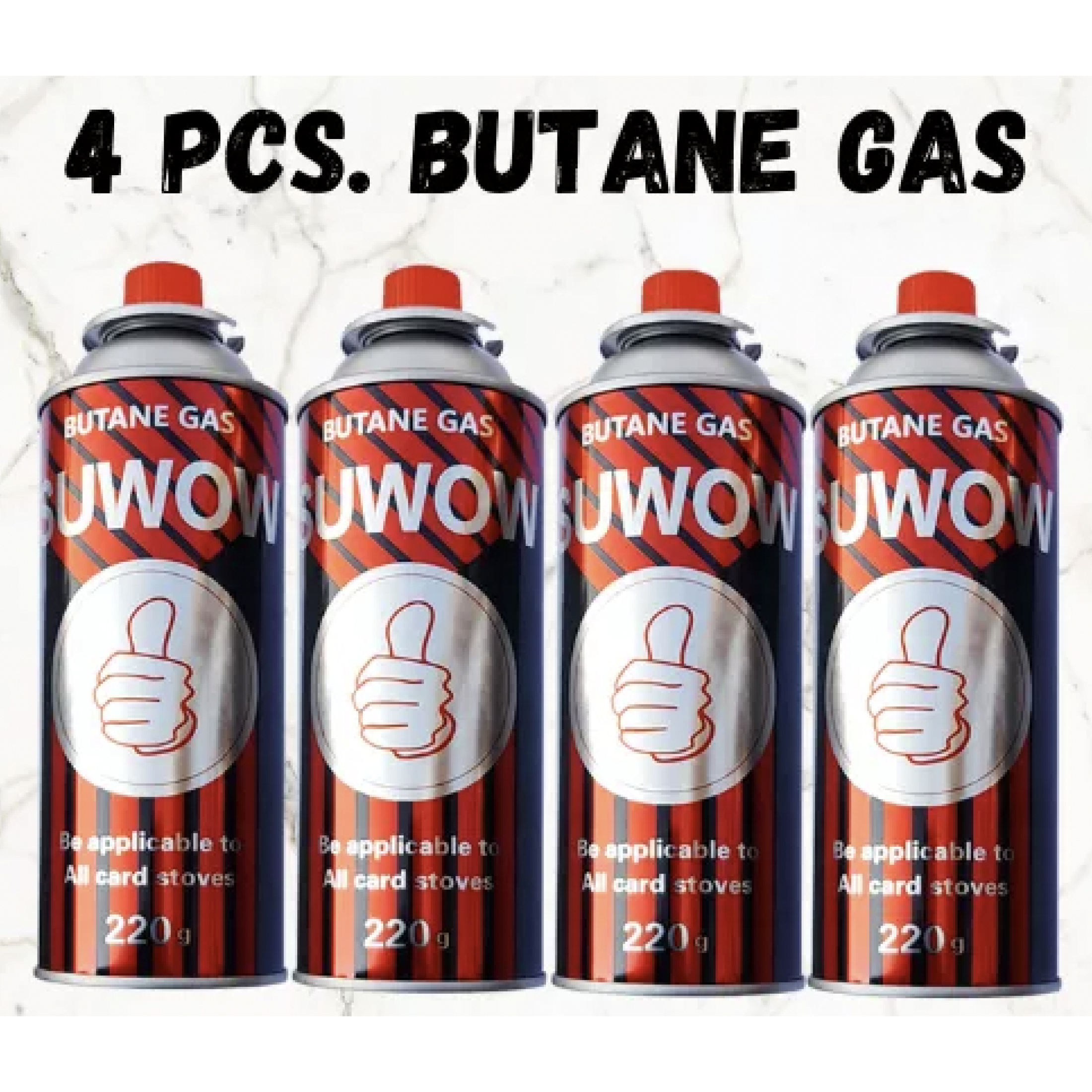 SUWON Safe Butane Gas for Gas Stove 220g x 4pcs Korean Gas Tank ...