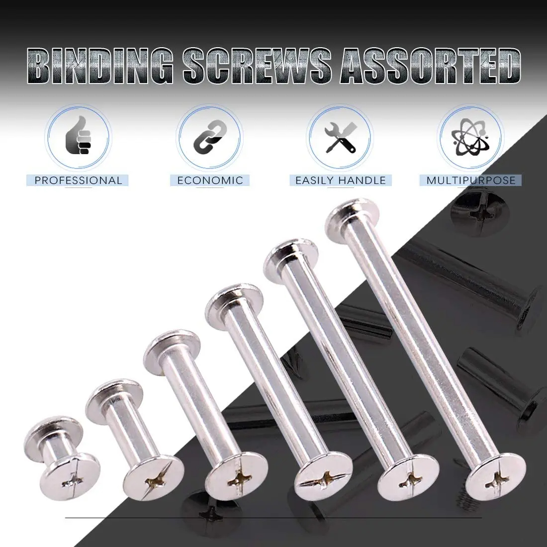 Chicago Screw Plated Steel Flat Head Book Binding Screw Connecting SOLD ...