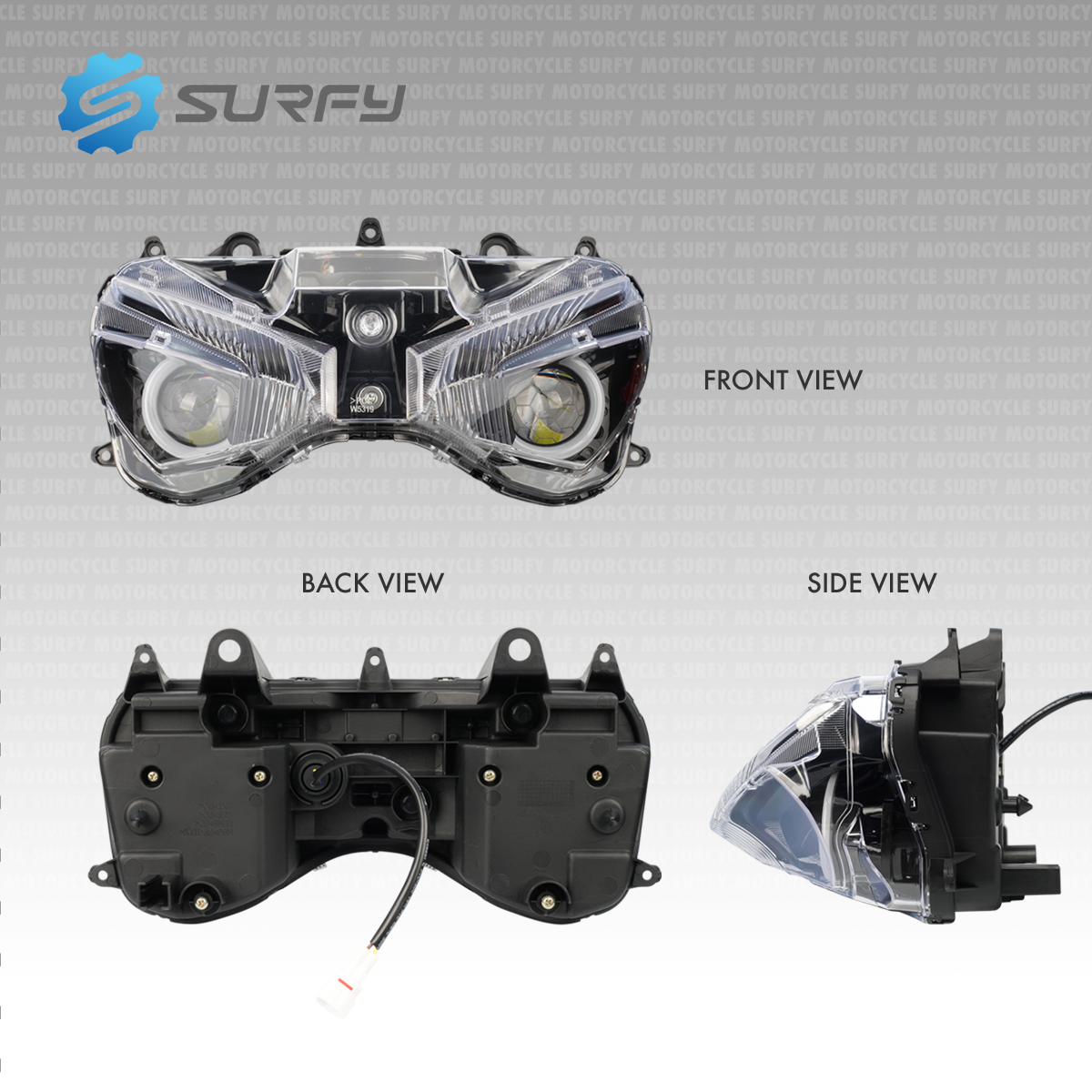 SharkPower Sniper 155 Honeycomb Projector Headlight Assembly RGB Eagle ...