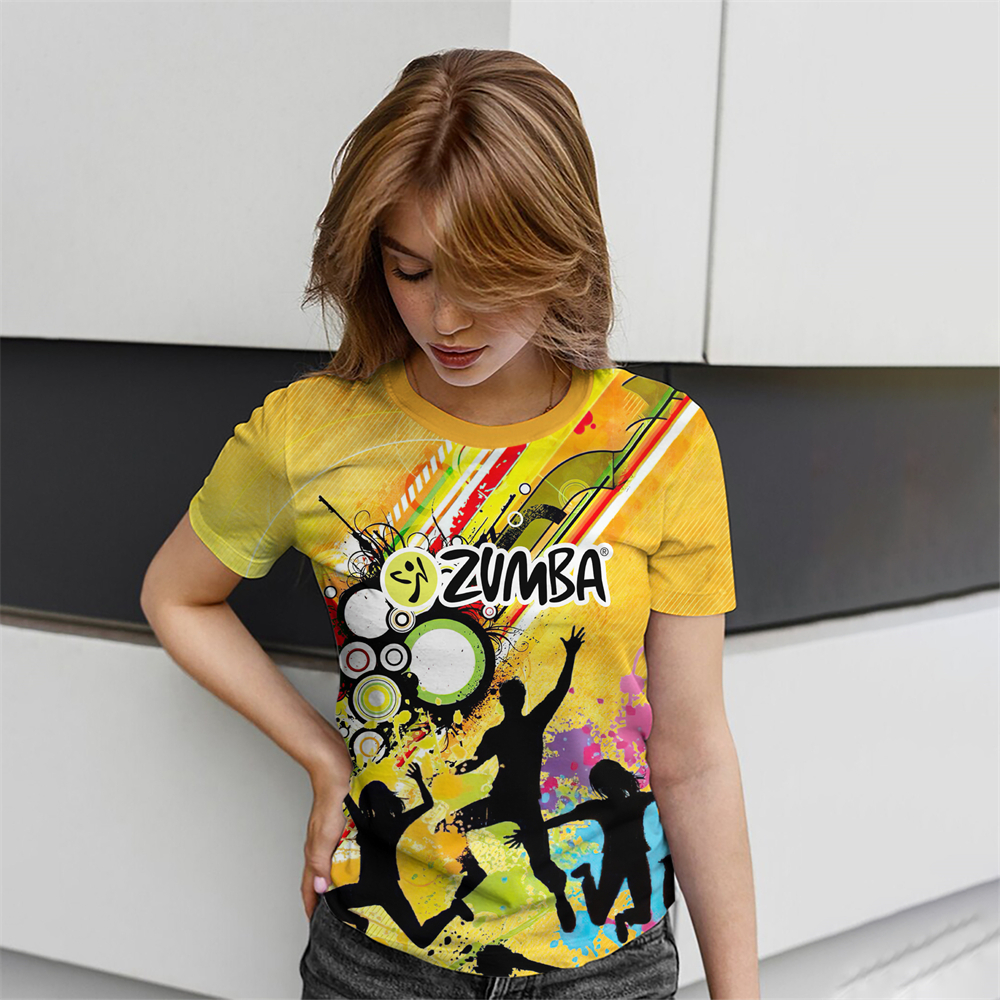 Sublimation Zumba Uniform T-shirt for Women Outdoor Sports Zumba T ...