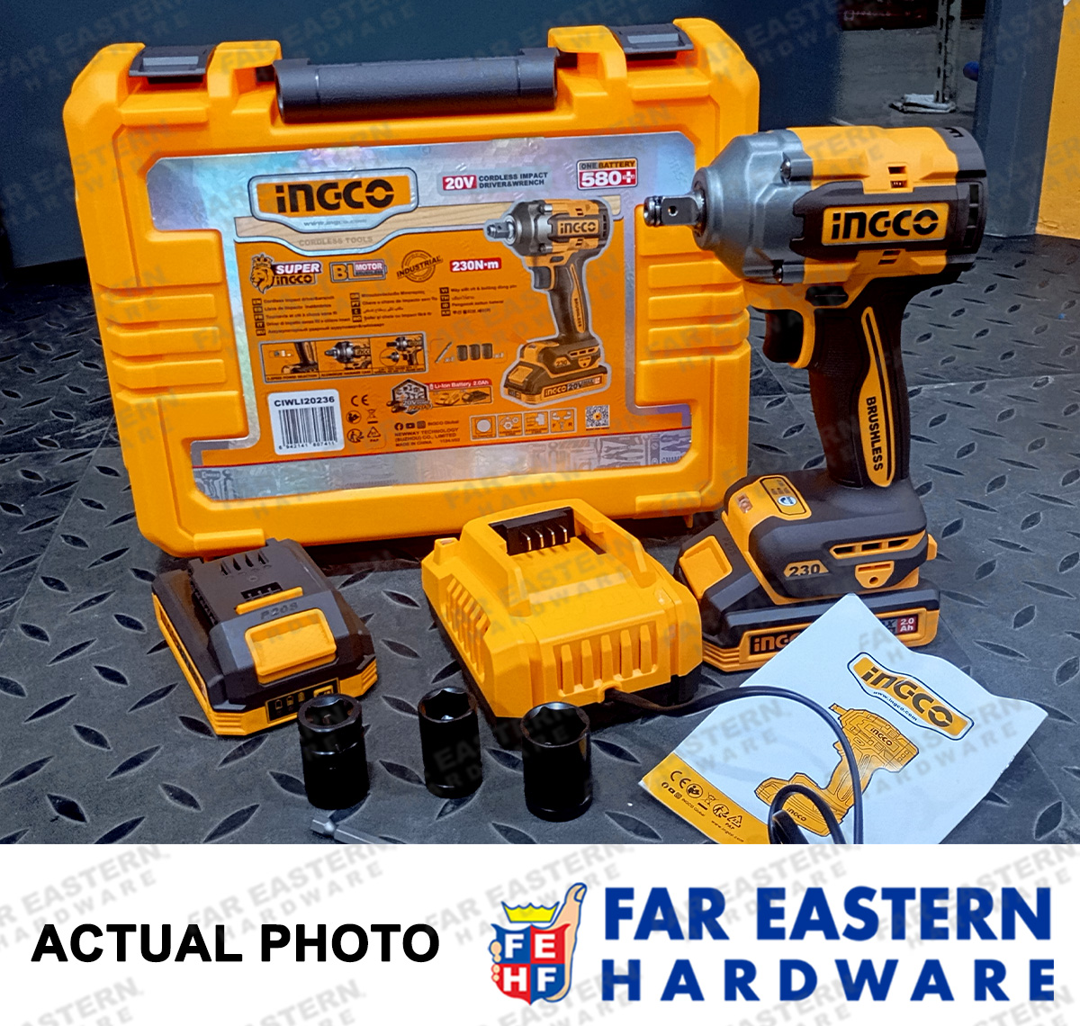 INGCO Cordless Brushless Impact Wrench / Driver 20V CIWLI20208 ...