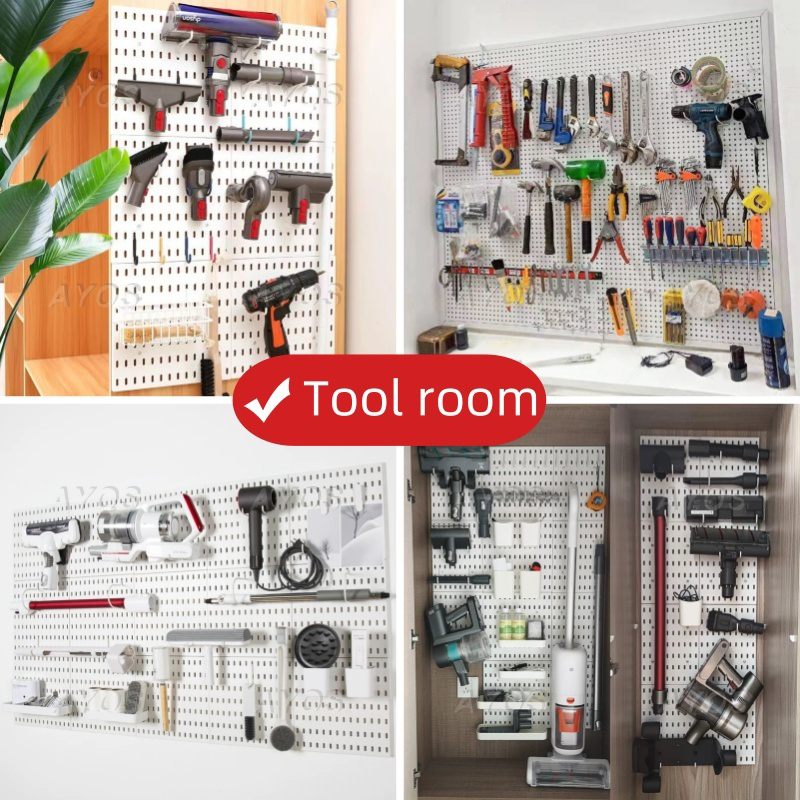 AYOS Multi-Piece Plastic Wall Pegboard Organizer Set No Drilling ...