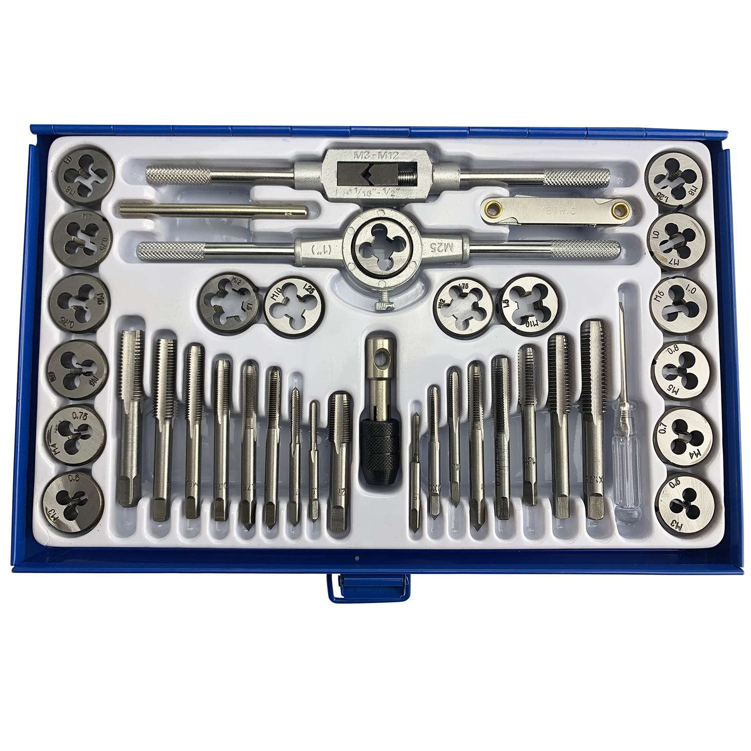 40PCS Thread Tap and Die Set – Metric Hand Threading Tools with M3–M12 ...