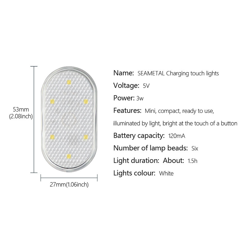 LED Touch Control Ambient Light for Car – Portable & Magnetic Design ...