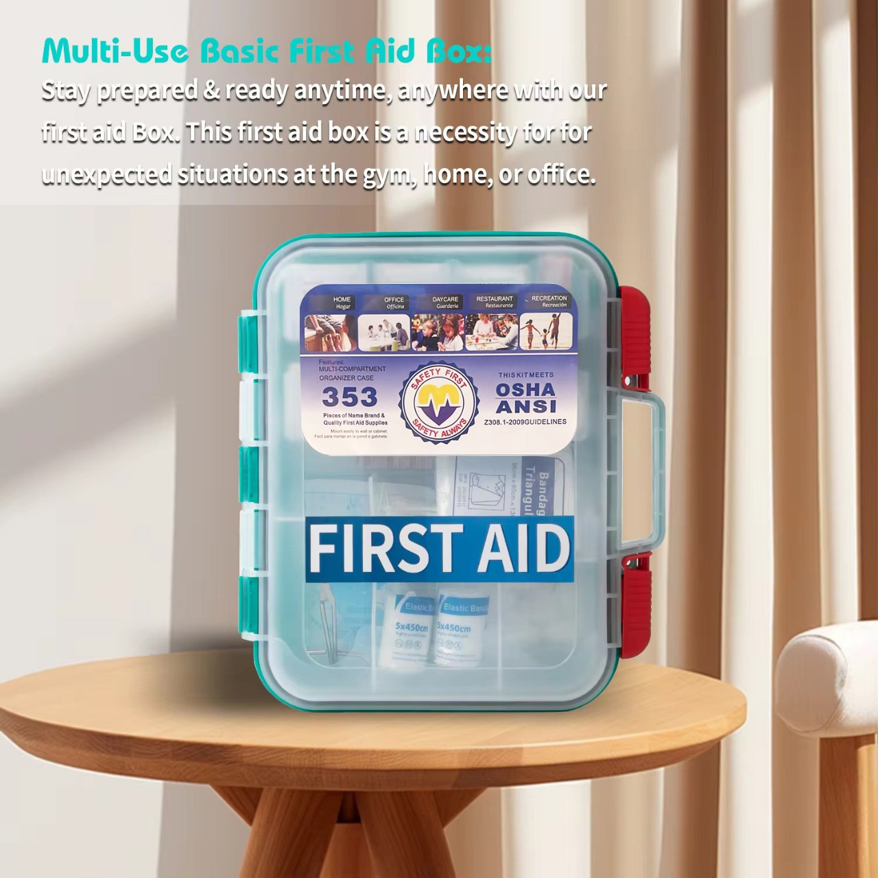First Aid Kit (353 Pieces) OSHA ANSI Certified | Medical Emergency ...