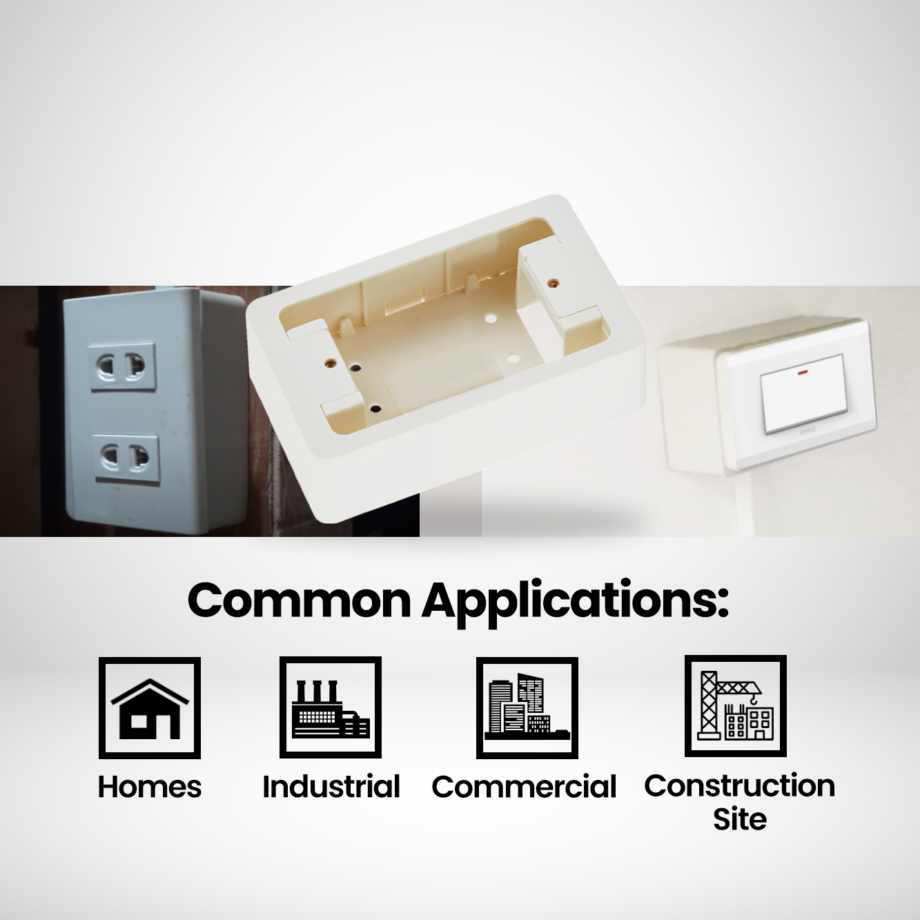 Surface Utility/Amco Box for Outlet and Switches White Fire Resistant ...