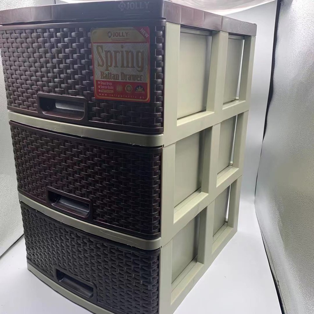 JOLLY 3LAYER SPRING RATTAN DRAWER BOX ORGANIZER | Shopee Philippines