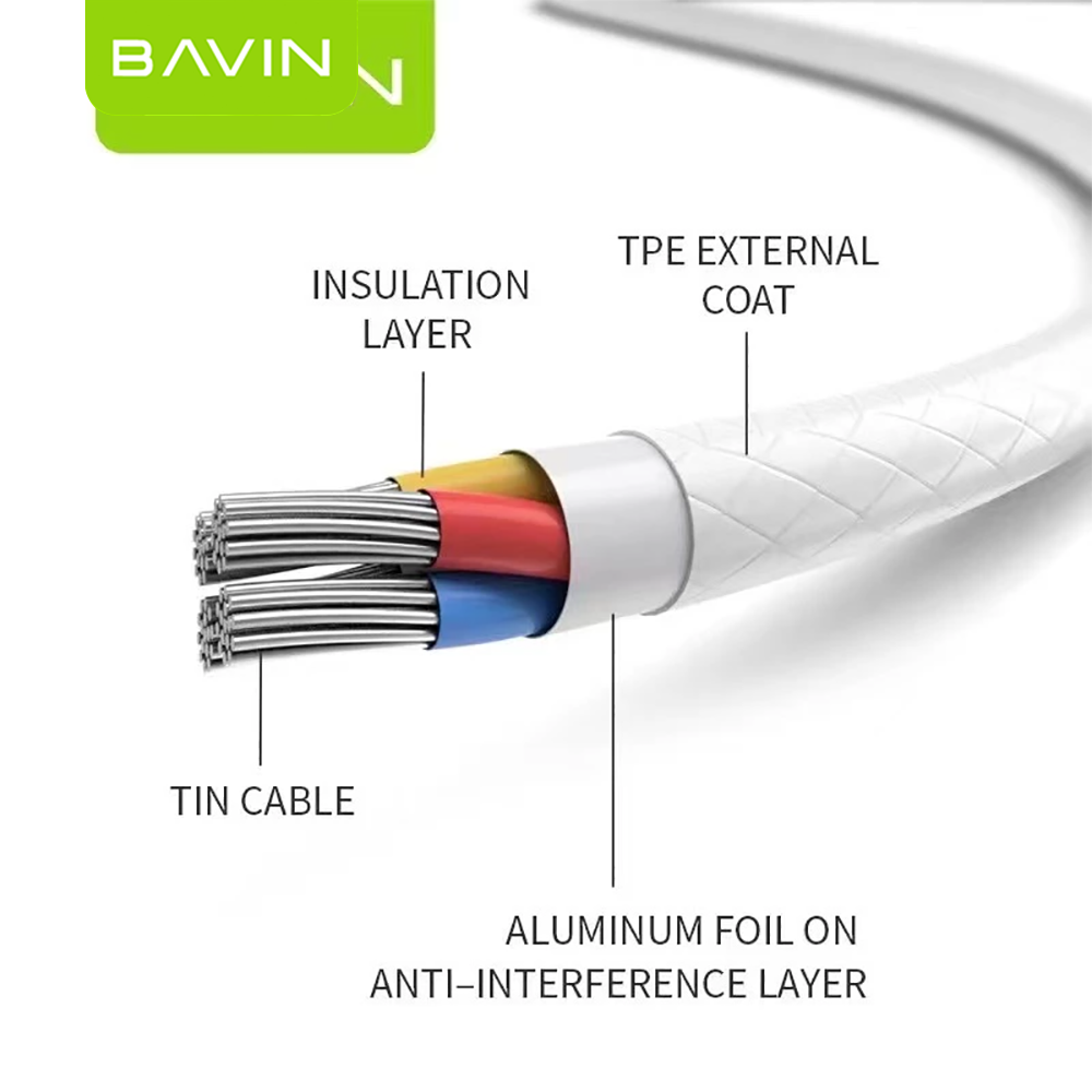 BAVIN CB221 60W PD Fast Charging Cable Data USB Cord 0.5/1/2 Meters for ...
