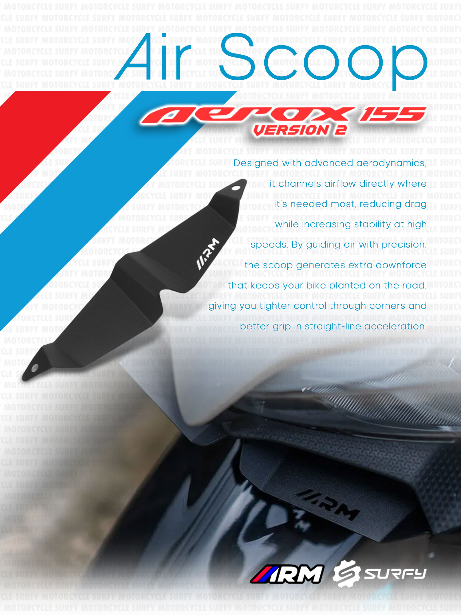ARM Aerox v2 Air Scoop CNC 100% Pure Steel Air Flow Winglet Arumi From ...