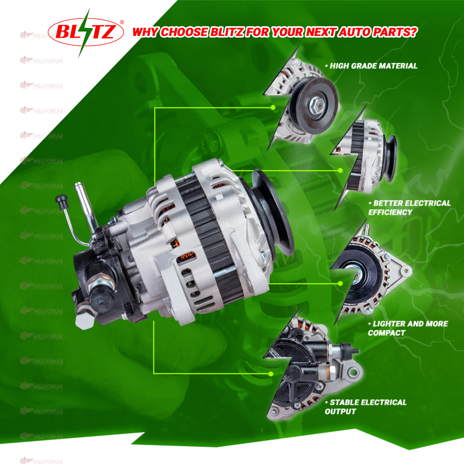 4D56 MITSUBISHI ALTERNATOR ASSEMBLY WITH PUMP SINGLE PULLEY 12 VOLTS ...