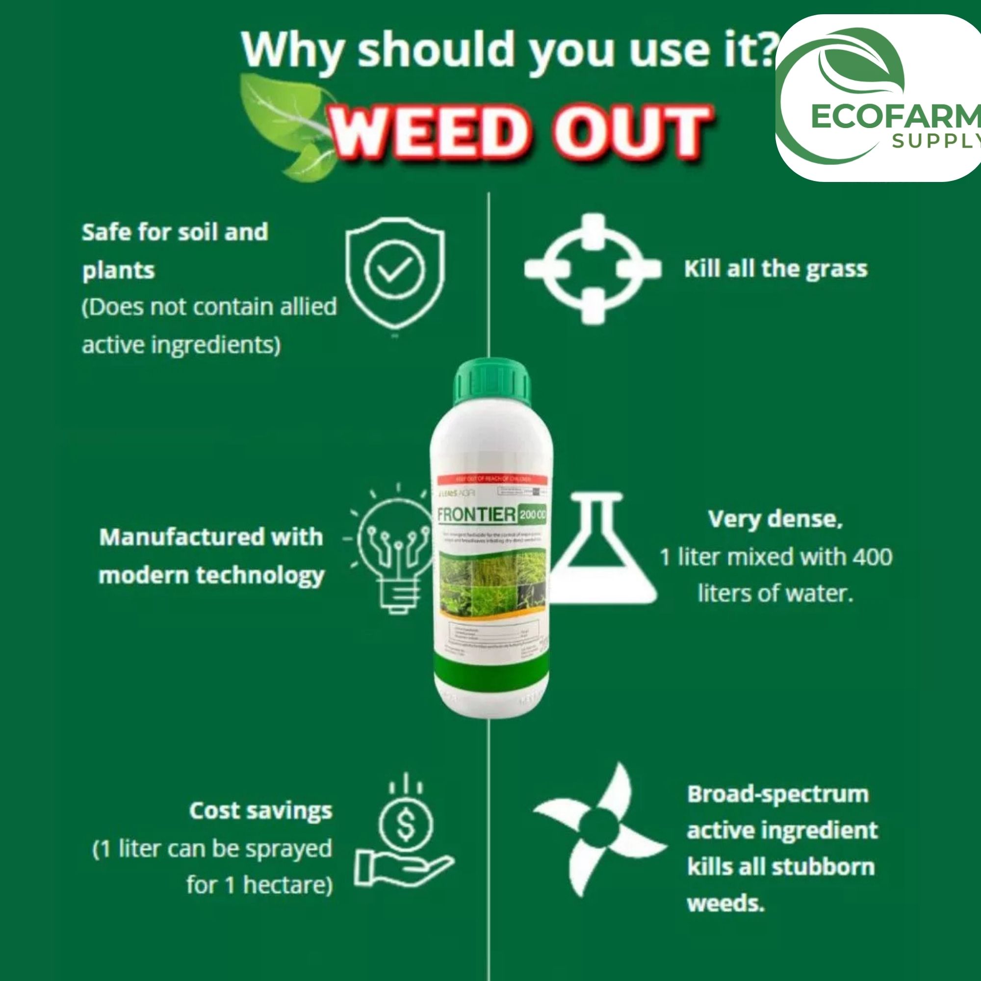 [Gold King gift] Organic Herbicide FRONTIER 200 OD - Premium Japanese ...