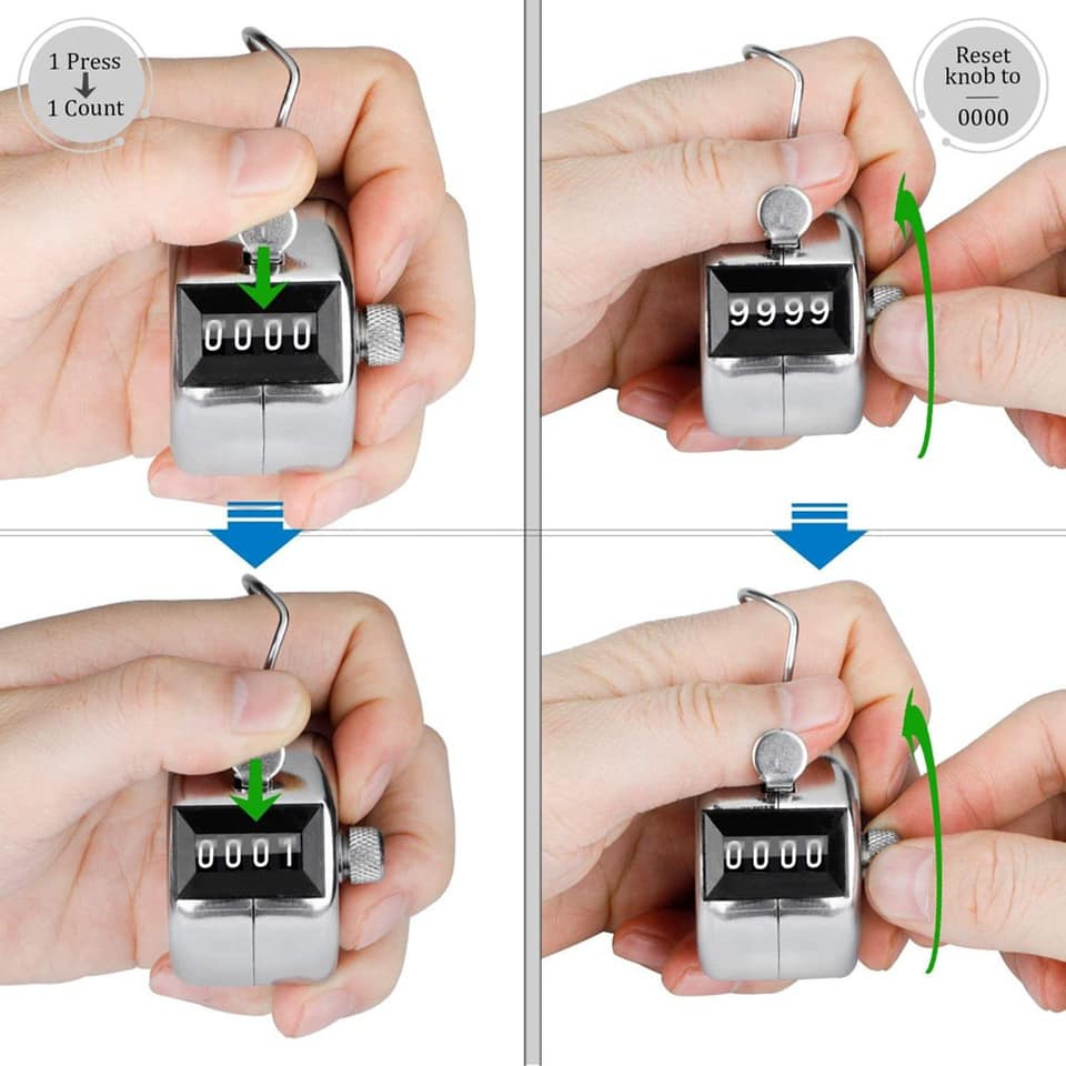 Mini Digital Hand Tally Counter 4-Digit Manual Handheld Counting Device ...