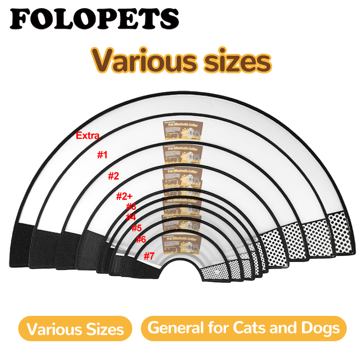 FOLOPETS Elizabeth Cone E-Collar Pet Dog Cat Adjustable Safe Collar ...