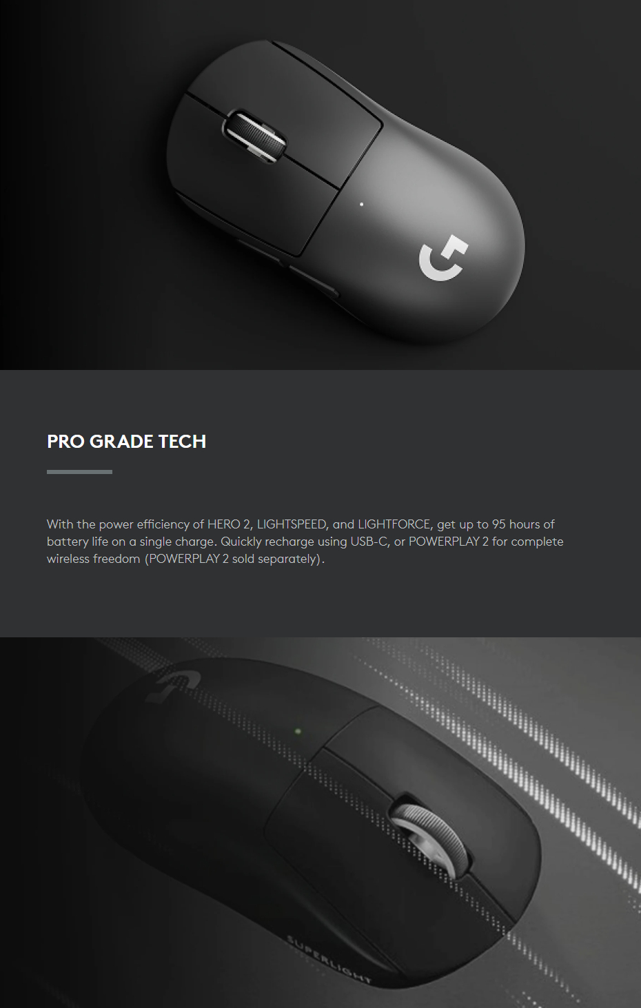Logitech Gaming Mouse Pro X Superlight 2c 44k DPI HERO 2 Lightspeed ...