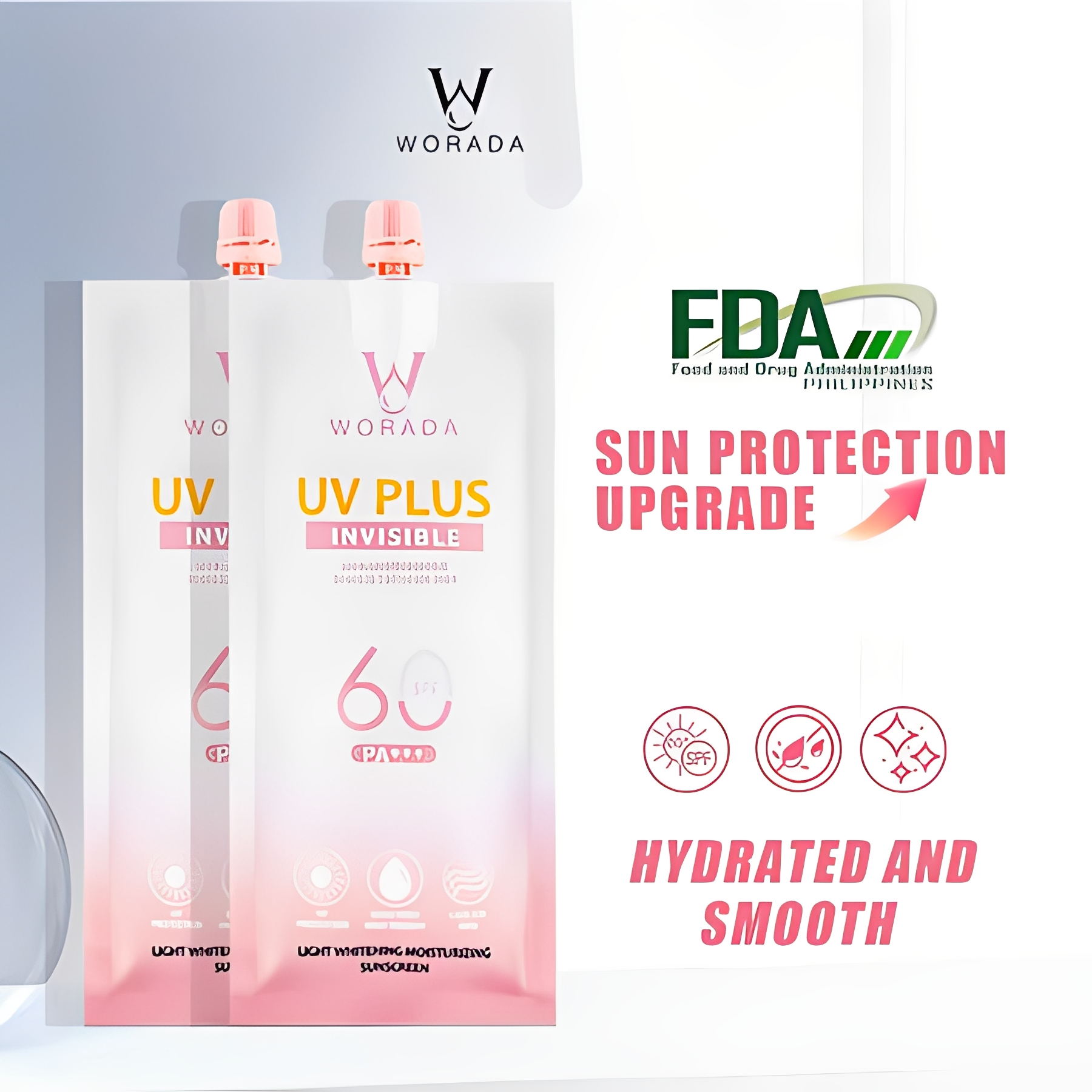 WORADA SPF60+++ Sunscreen 50g Upgraded Version with Natural Whitening ...