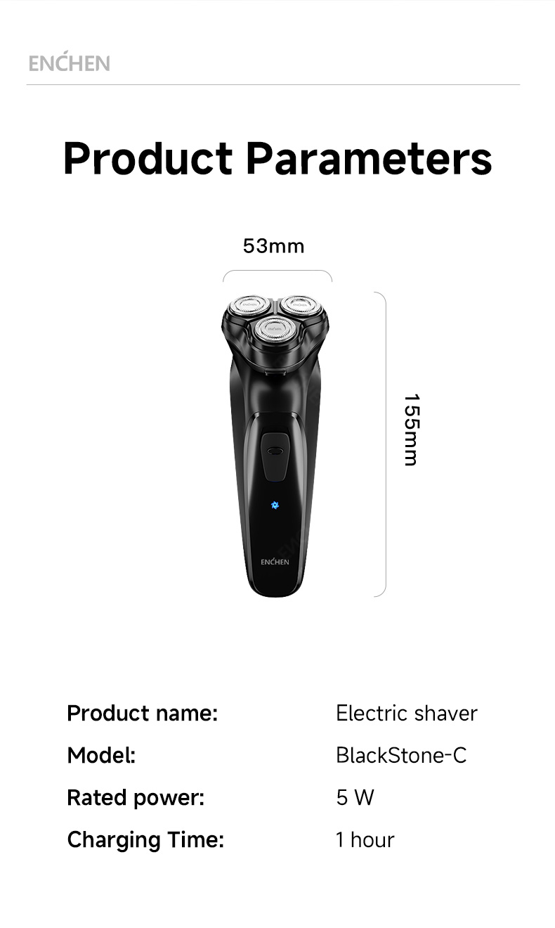 ENCHEN Electric Shaver Blackstone-C 3D Floating Shavers Beard Razor 1 ...