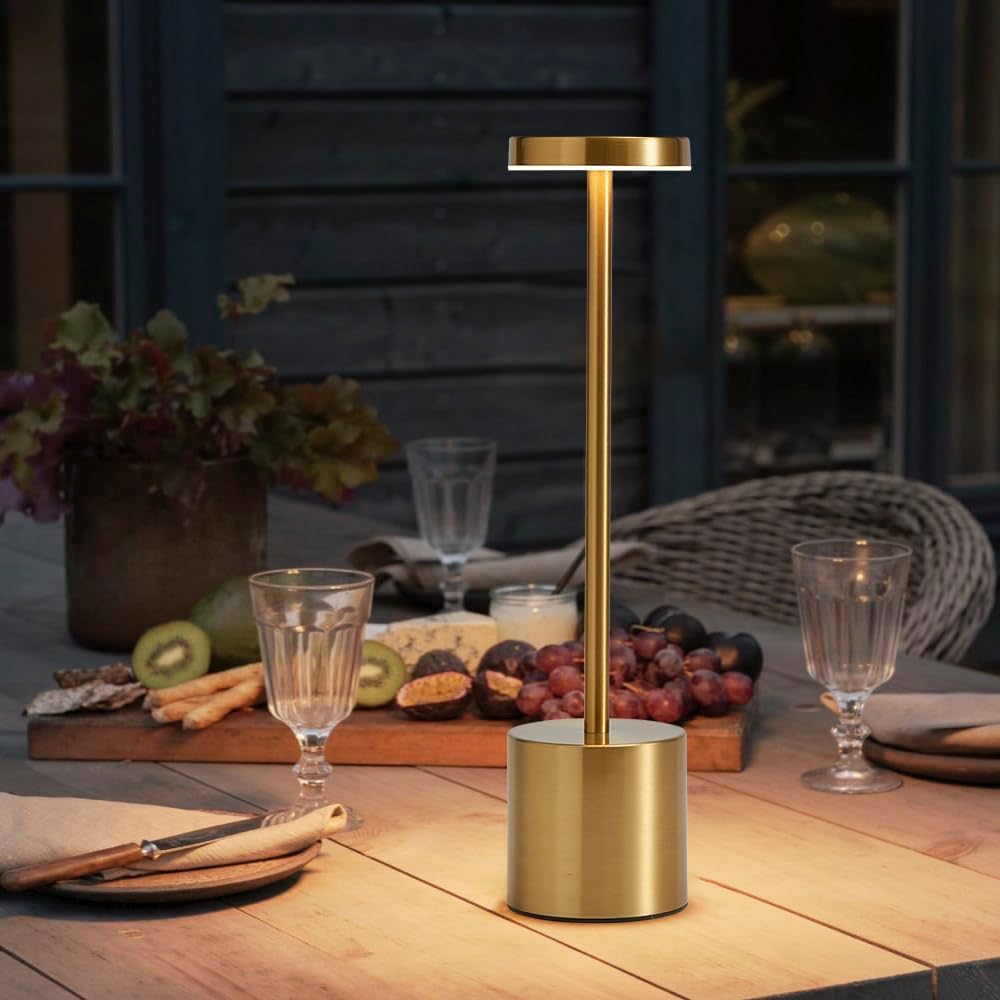 Gold Star Bar Table Lamp LED 3Colors Metal Desk Light Brightness Indoor ...
