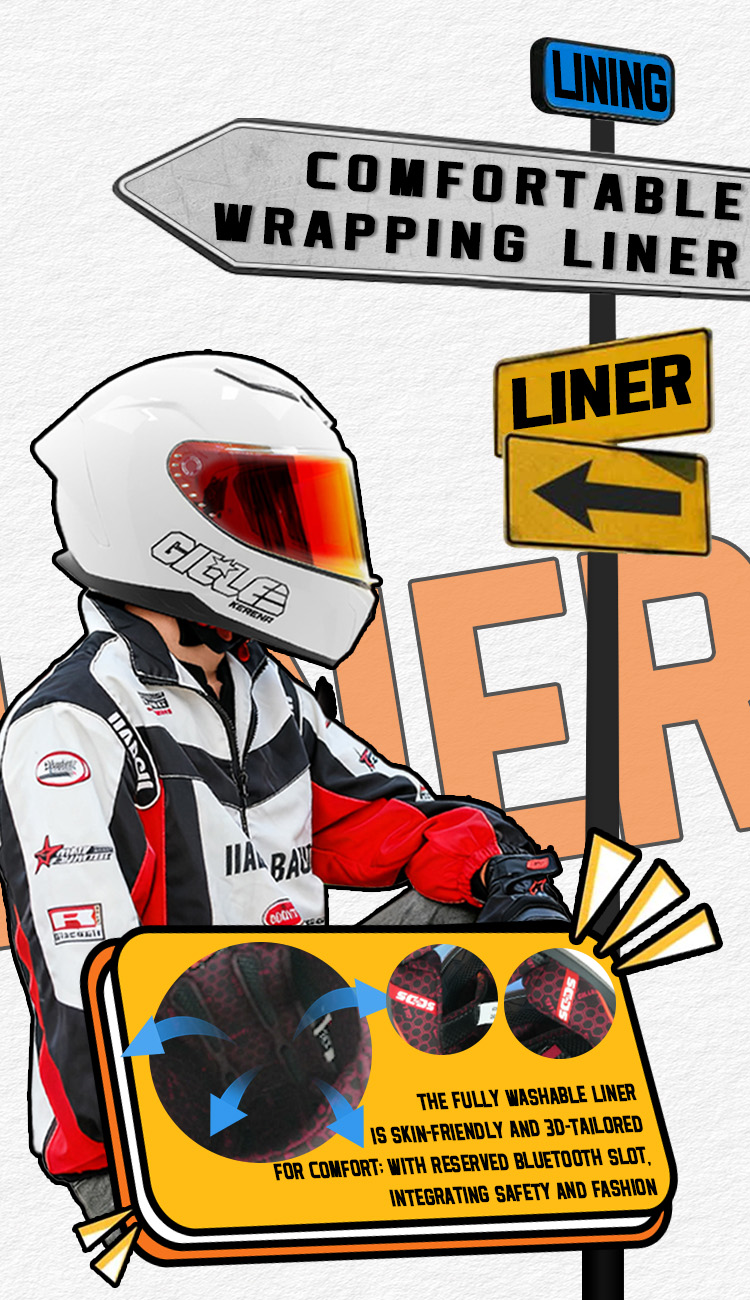 GILLE FF007 KERENA Helmet Two Tone Full Face Motorcycle Helmet For ...