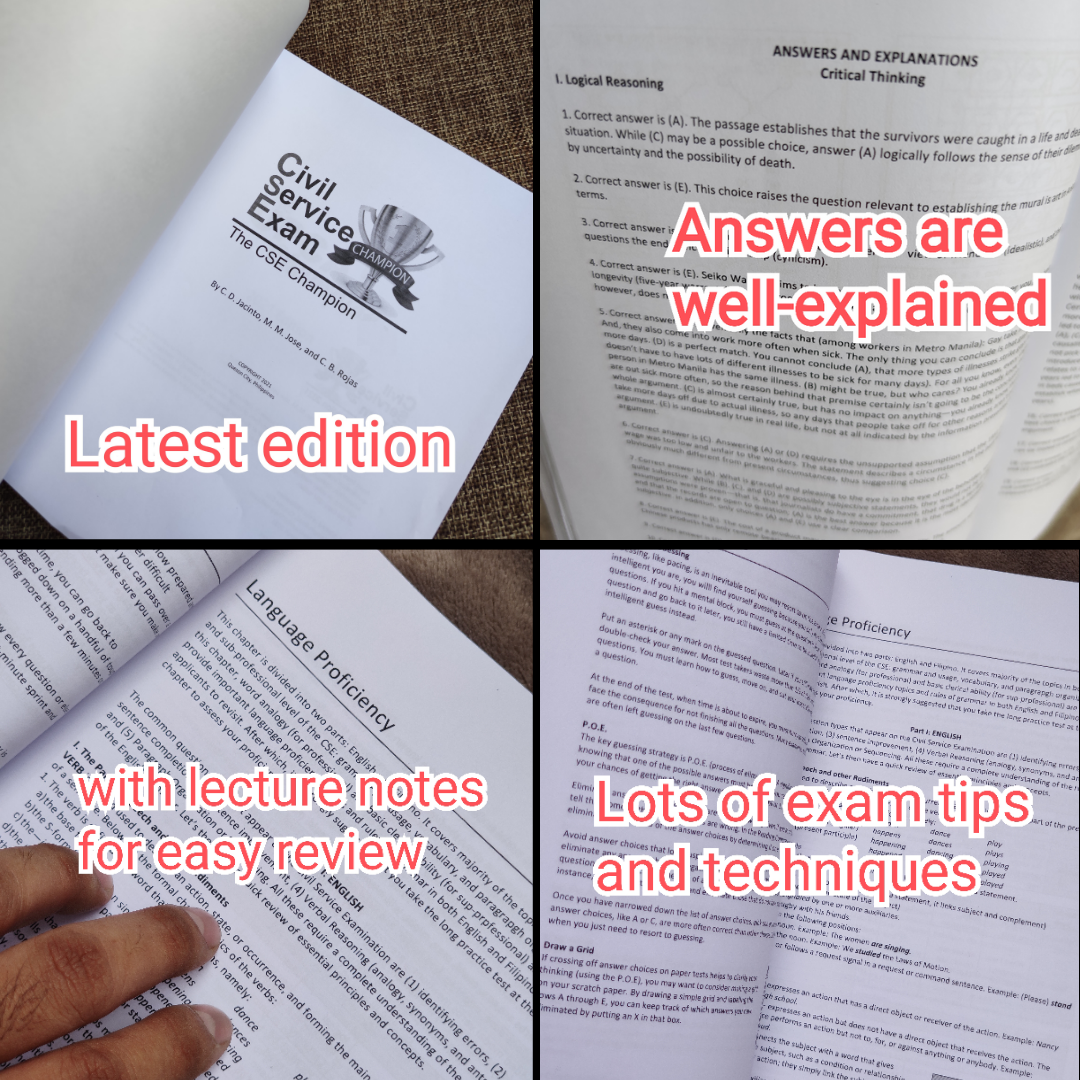 CSE Champion Civil Service Exam Reviewer Prep Kit - Comprehensive CSE ...