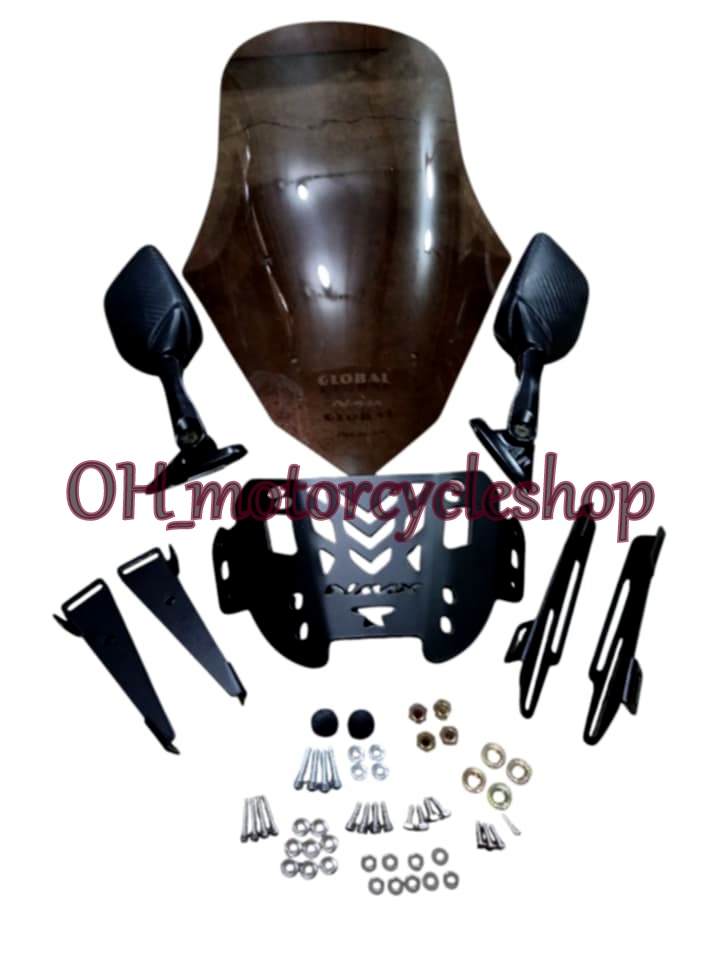 Visor Nmax 2020 V2 3in1 with small windshield bracket and Side mirror ...