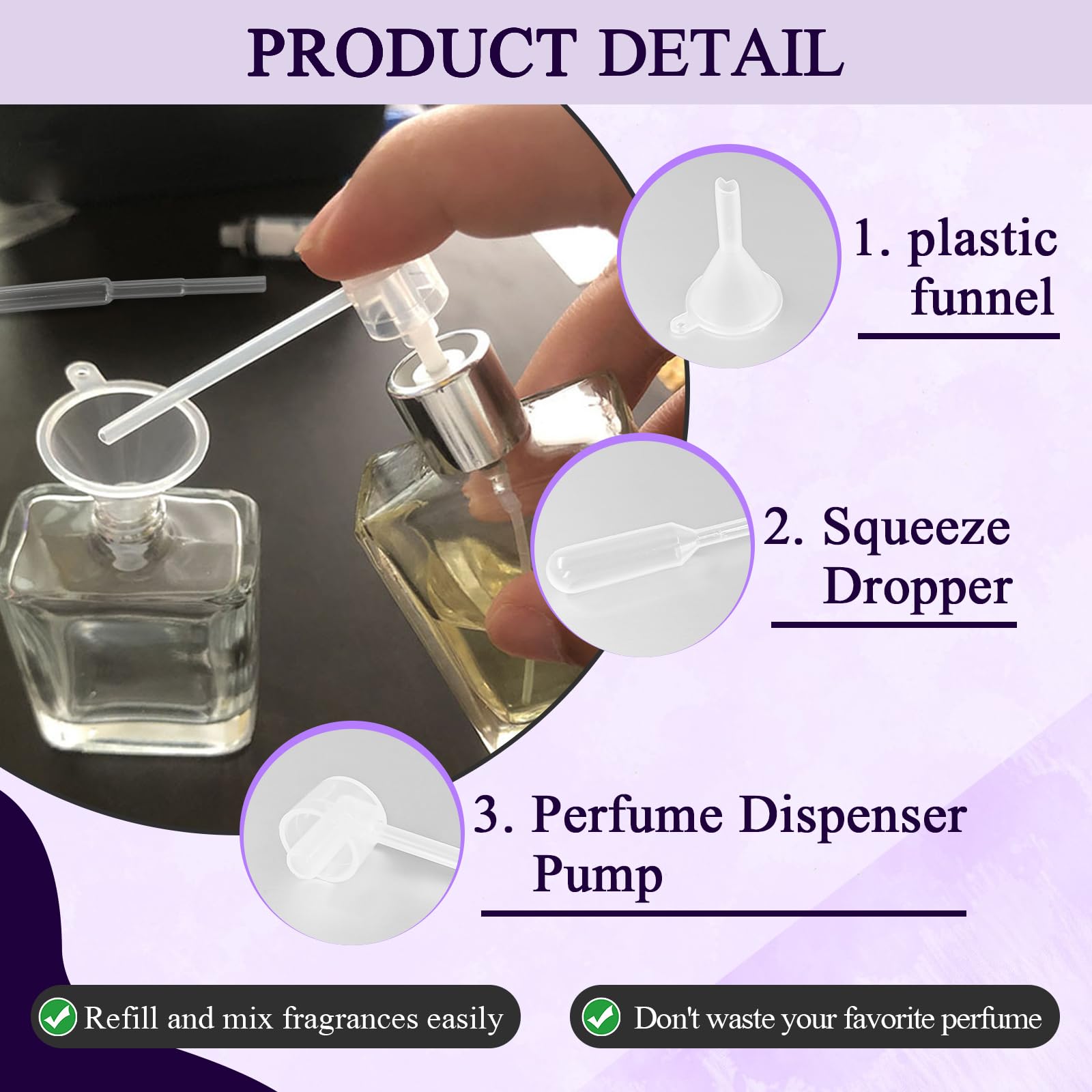 5Pcs Perfume Syringe Adapter Plastic Refill Kit Dispenser Transfer ...