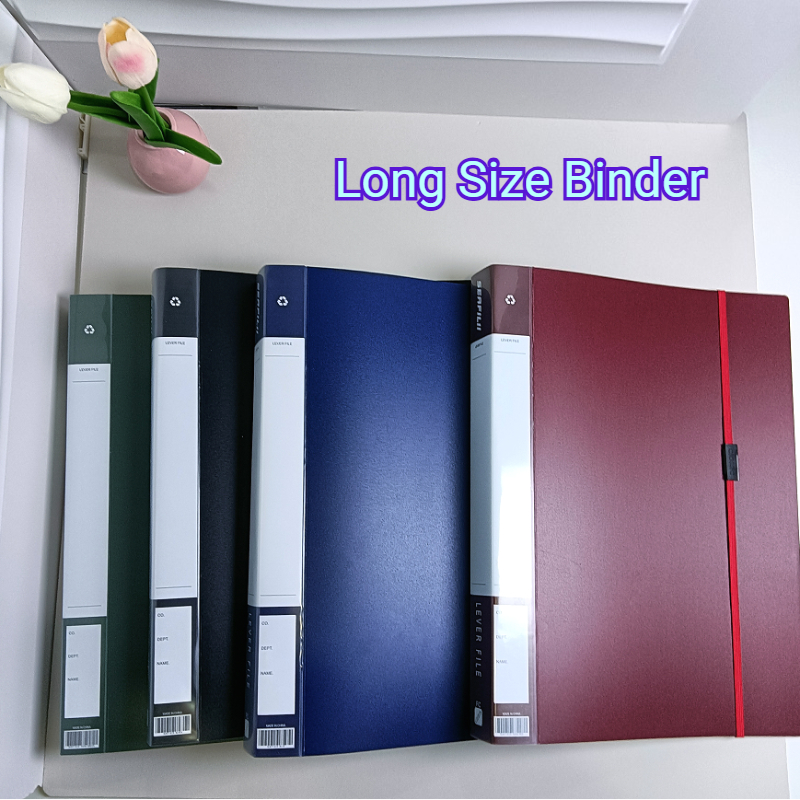 Long 3Ring Binder Loose Leaf Folder Thicken PP Binder File Cover With ...