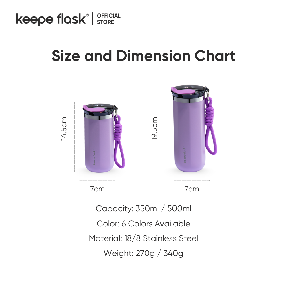 Keepe Flask Coffee Mug Stainless Steel Insulated Tumbler Hot and Cold ...