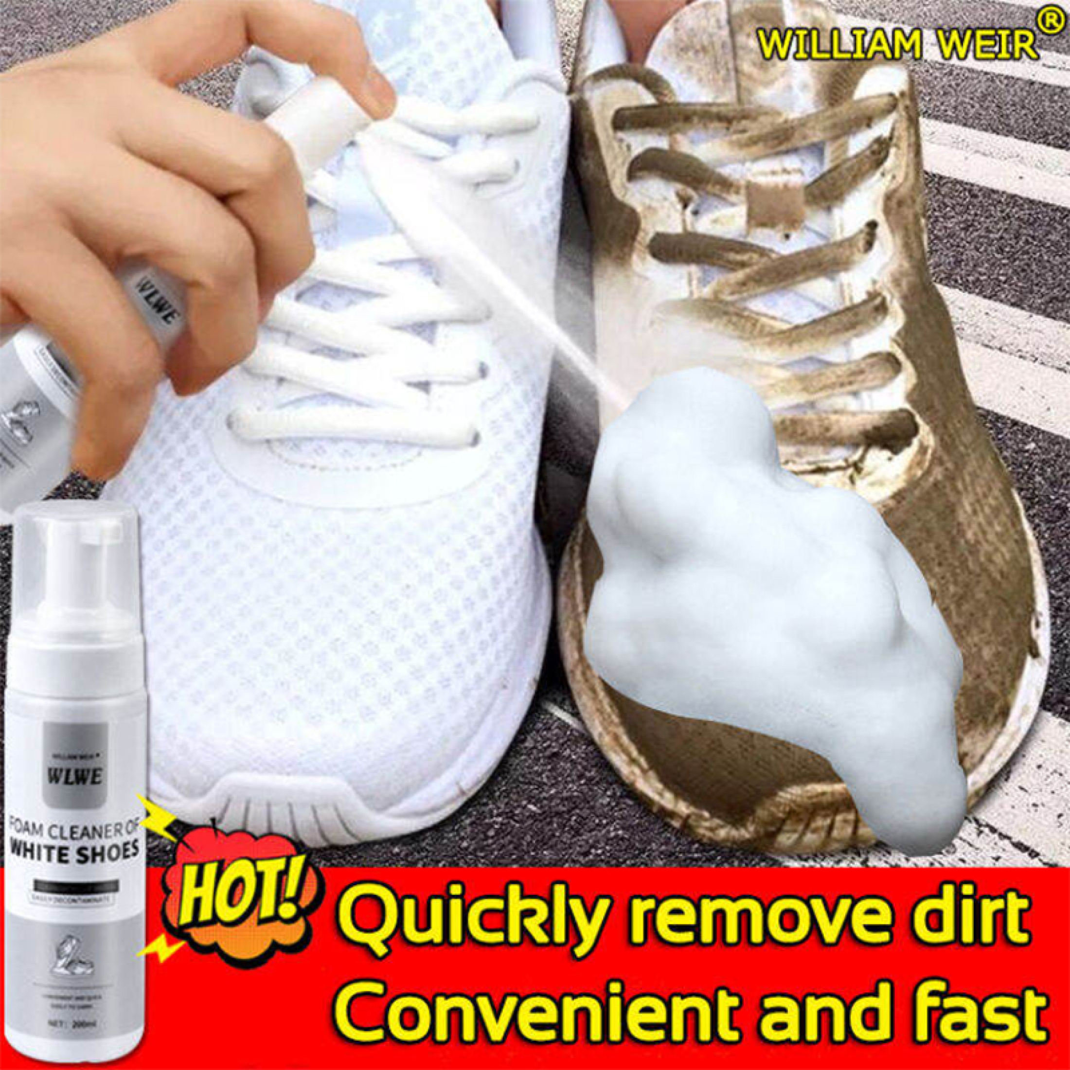 【BUY 1 GET 2】Shoe Cleaner Spray 200ml for White and Colored Shoes with ...