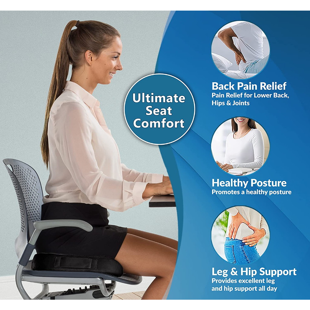Seat Cushion Gel Orthopedic Sciatica Relief Coccyx Travel Car Chair ...