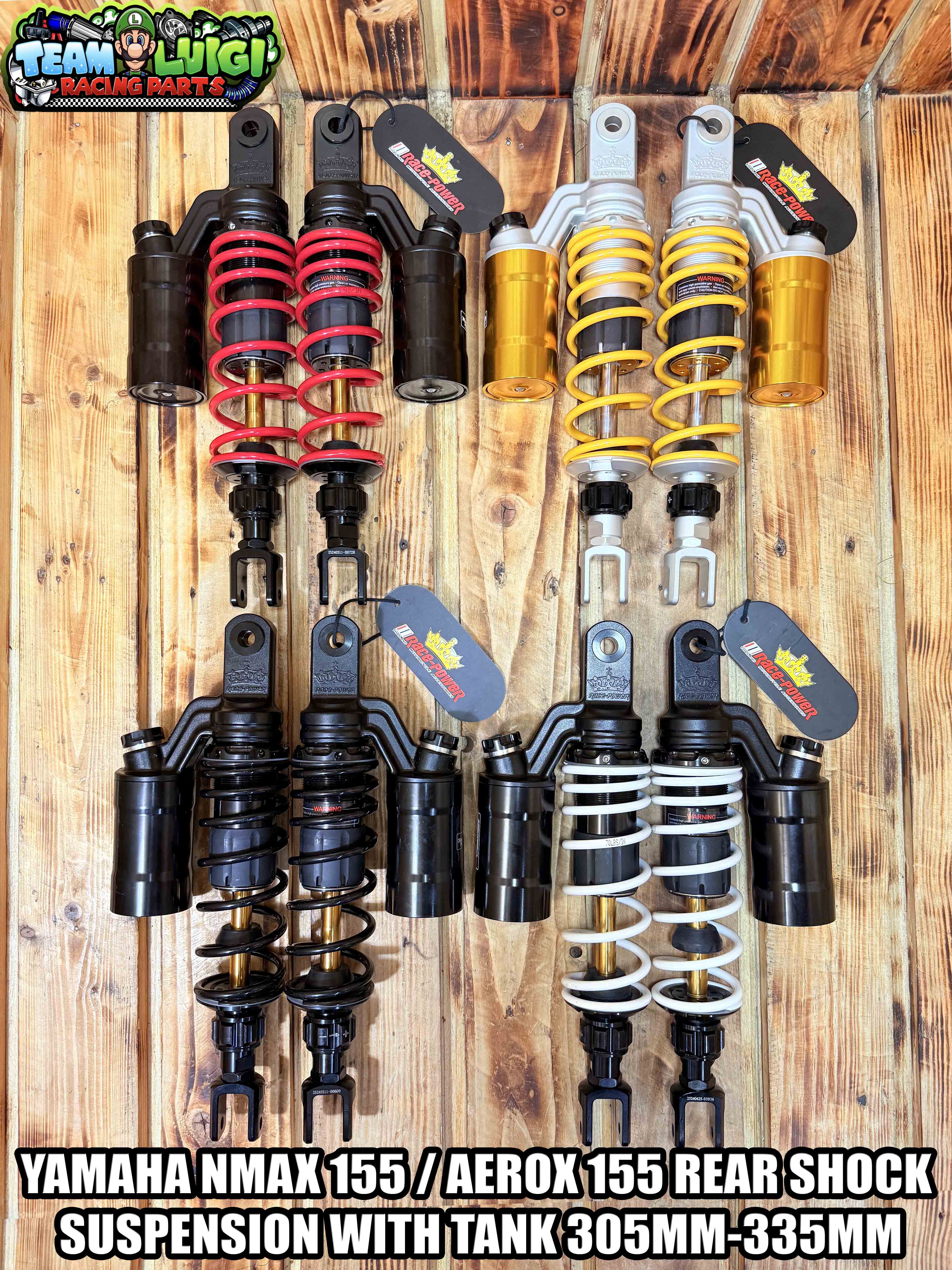 RACE POWER AEROX, NMAX REAR SHOCK WITH TANK 305MM-335MM PREMIUM R-PLUS ...
