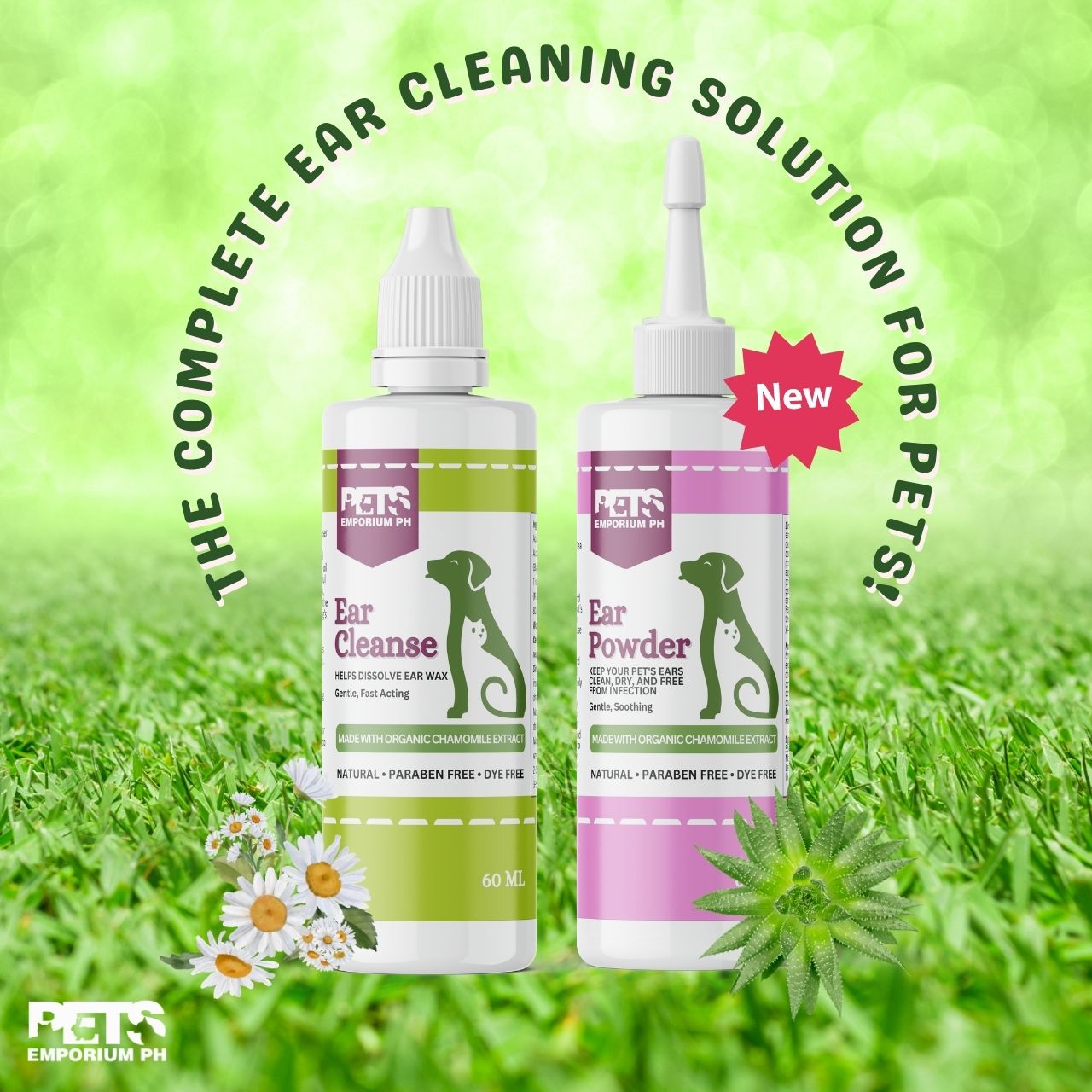 Pawfect Combo Ear Cleanse Plus Ear Powder - Natural Pet Ear Cleaner for ...