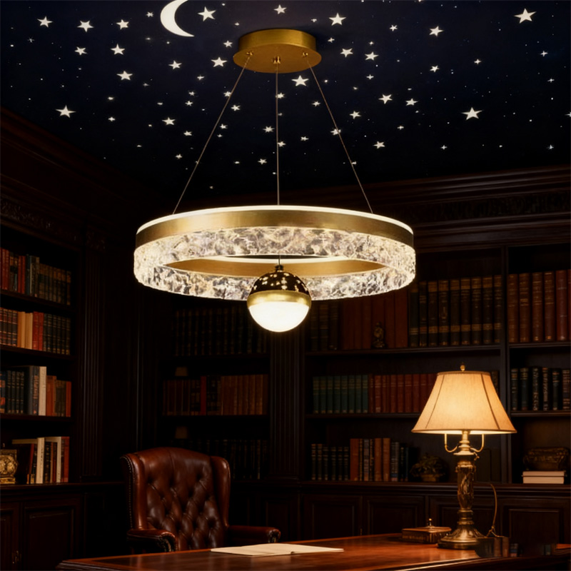 Tricolor Crystal LED Pendant Light Modern Minimalist Chandelier for ...