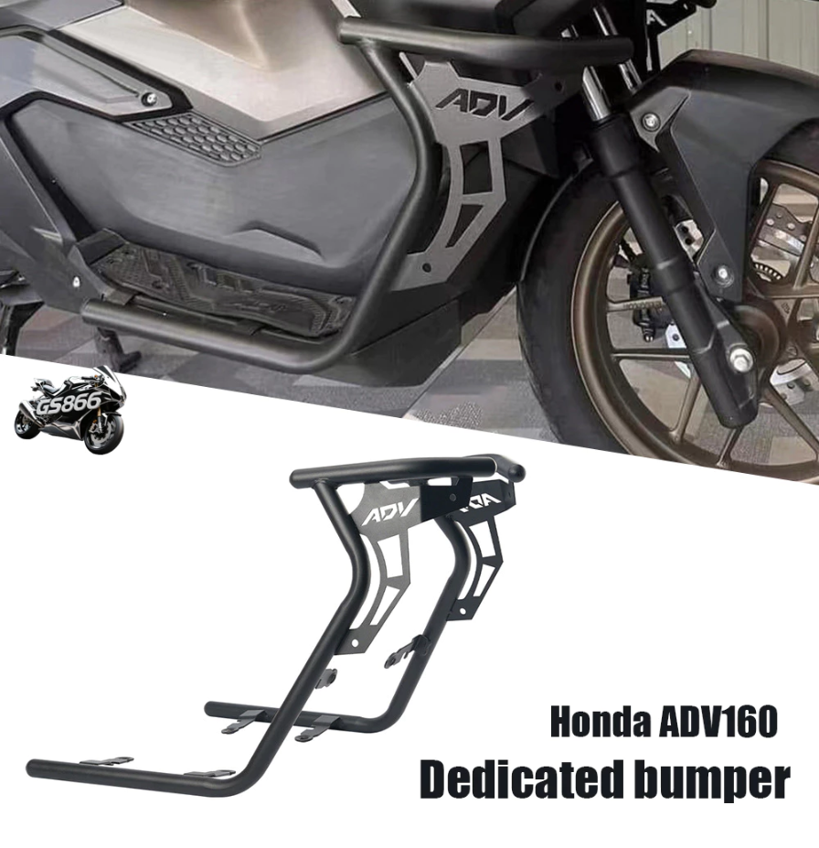 ADV 160 HALF CRASH GUARD MATTE BLACK HEAVY DUTY WITH ADV 160 LOGO ...