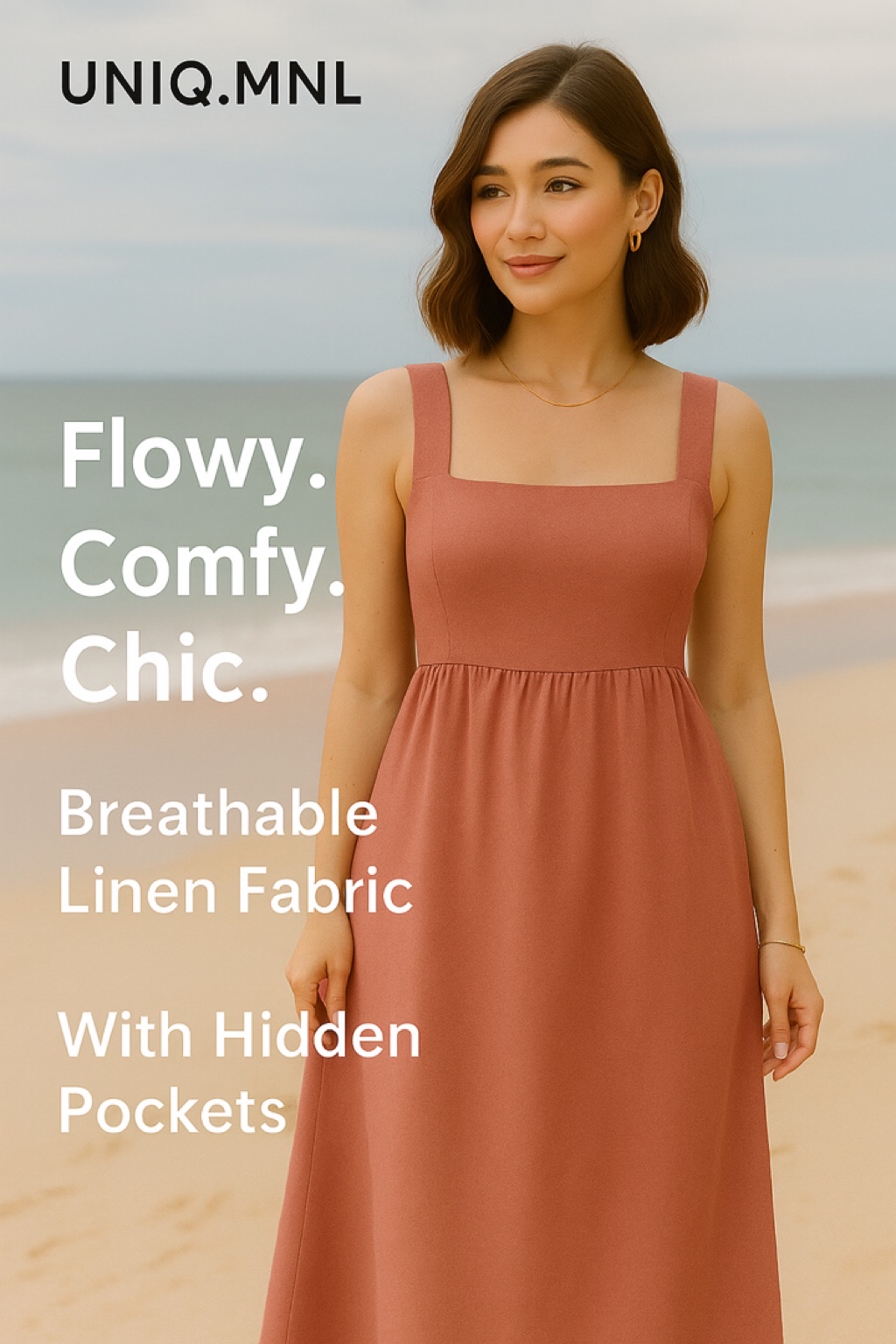 Women's Linen Maxi Dress | Breathable Fabric | Beach & Casual Wear ...