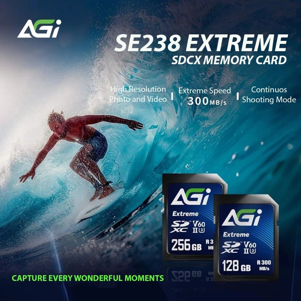 AGI Extreme SE238 128GB | 256GB U3 UHS-II A1 V60 SDXC Memory SD Card ...