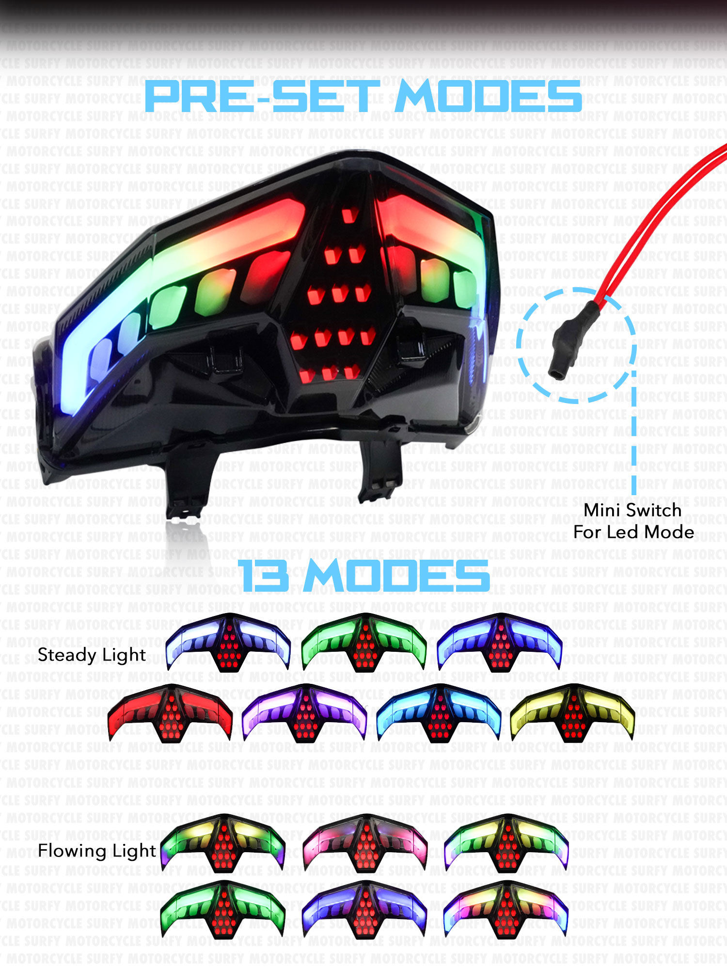 Honda Click 125/150 v3 Tail Light RGB 13Modes LED VIVID Color Plug And ...