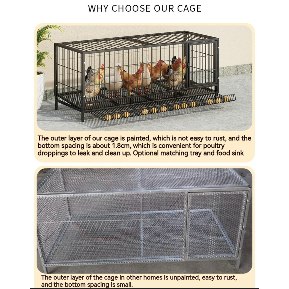 Large Chicken Cage Movable Heavy Duty Metal Galvanized Steel For ...