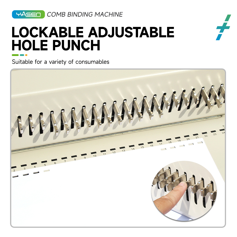 Officom C25A F4 25-Sheet Comb Binder - 24-Hole Punch for Student Theses ...