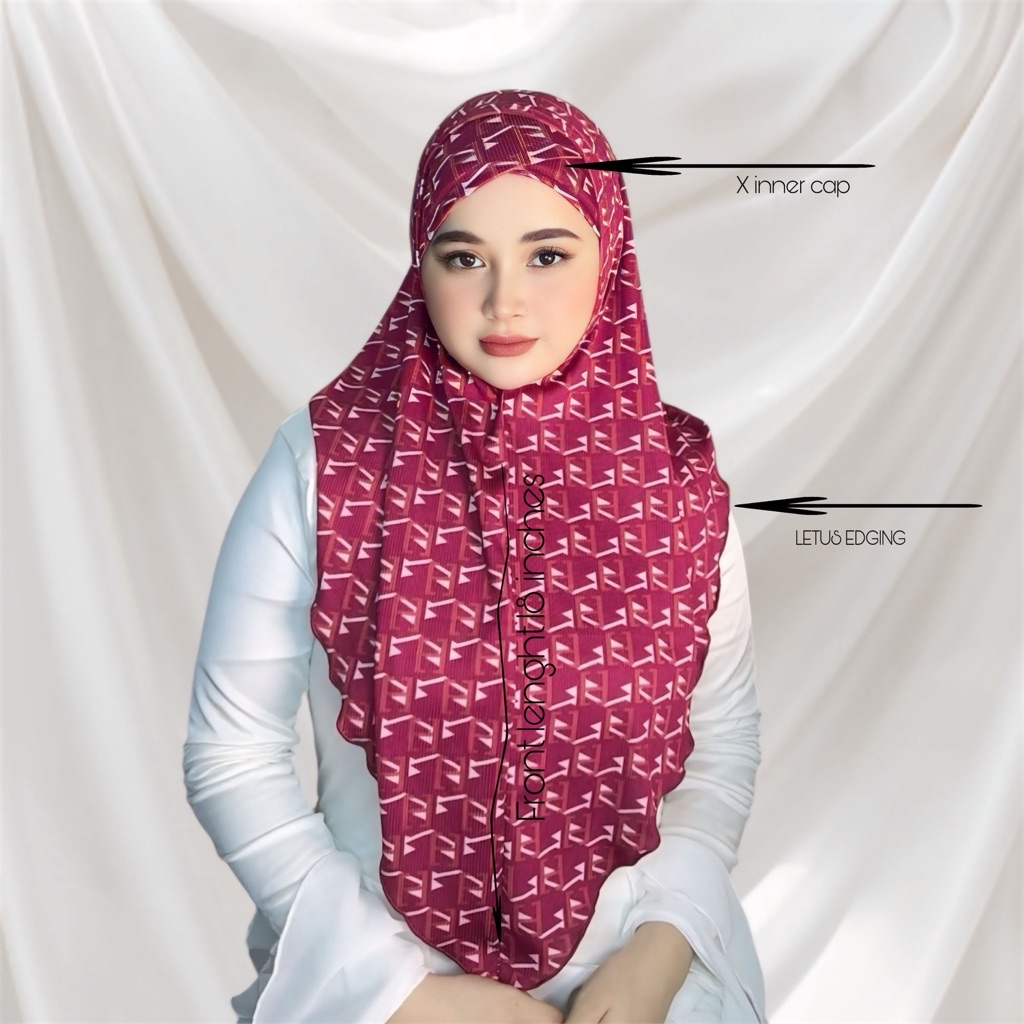 ZEINSU 2in1 Instant hijab with X inner cap with a twist inner | Shopee ...