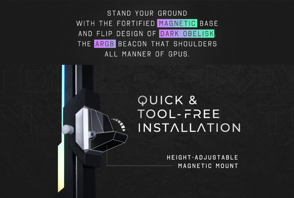 GALAX Dark Obelisk ARGB Support Stick GPU Holder Magnetic Base 5V RGB ...