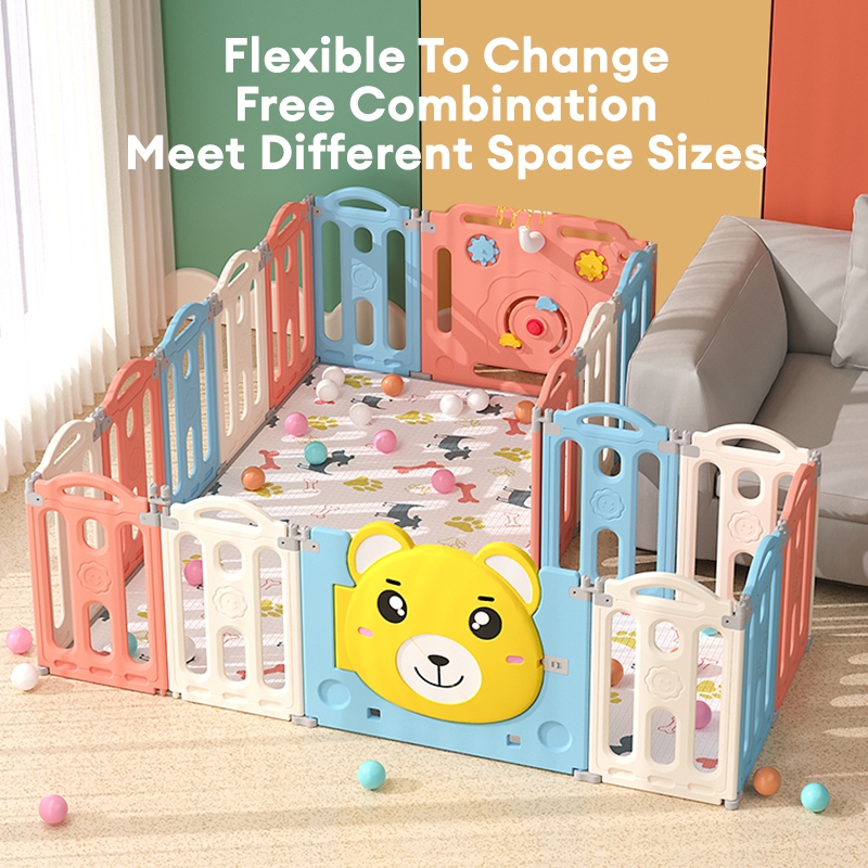 【PlayPark】Playpen For Baby Foldable Large Adjustable Shape Safety ...