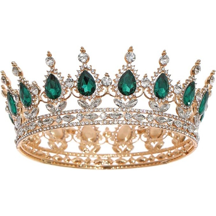 Luxury Queen Crown Royal King Crown Metal Round Pageant Wedding ...