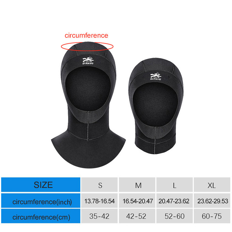 3MM Neoprene Snorkeling Diving Cap Scuba Diving Head Neck Cover Diving ...