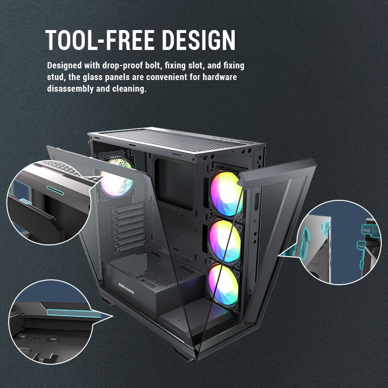 Esgaming K06 Pc Case Gaming Computer Case With Tempered Glass Micro ATX ...