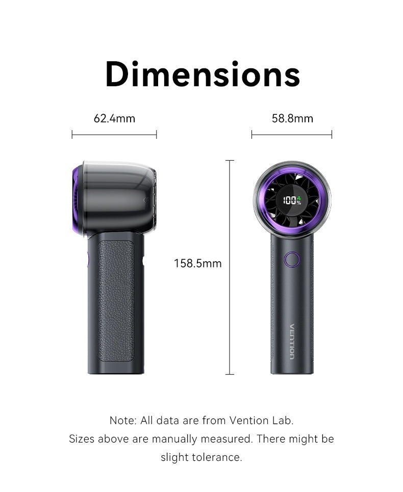 Vention Handheld Turbo Airflow LED Digital Display High-Speed Fan ...