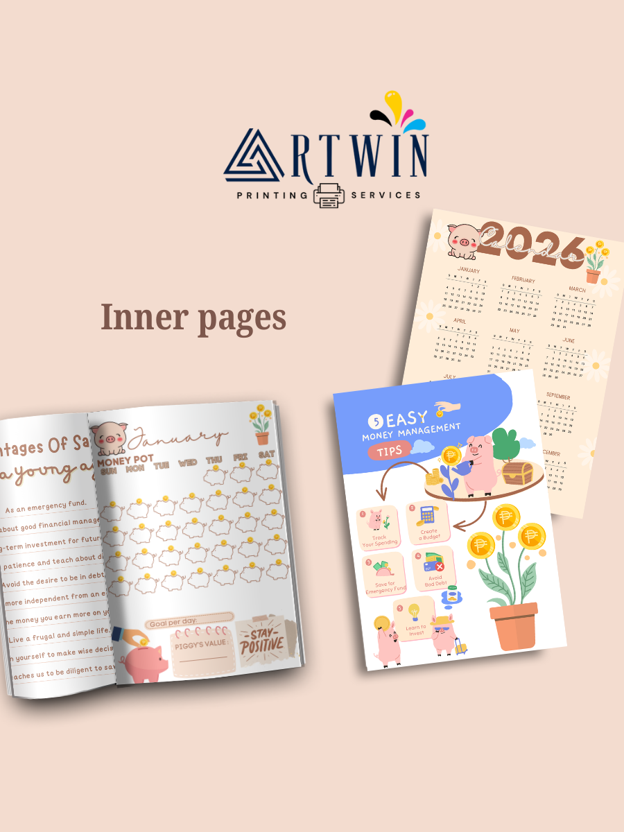 2026 Ipon Challenge for kids/Mini booklet ipon challenge (A6 & a5 size ...