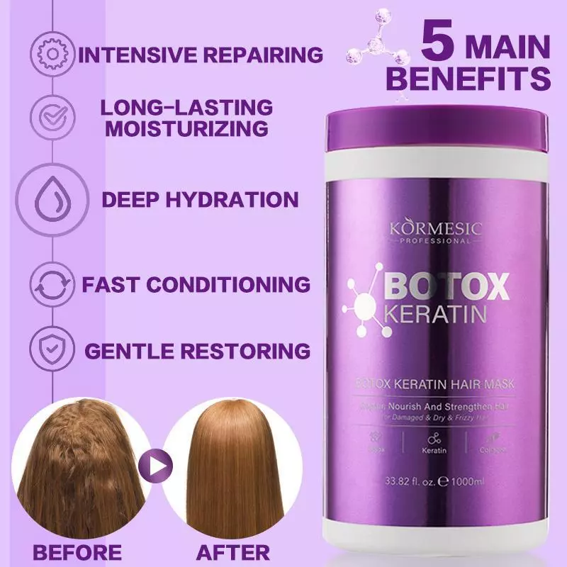 1000ML Kormesic Botox Keratin Hair Mask Conditioner Keratin Treatment ...