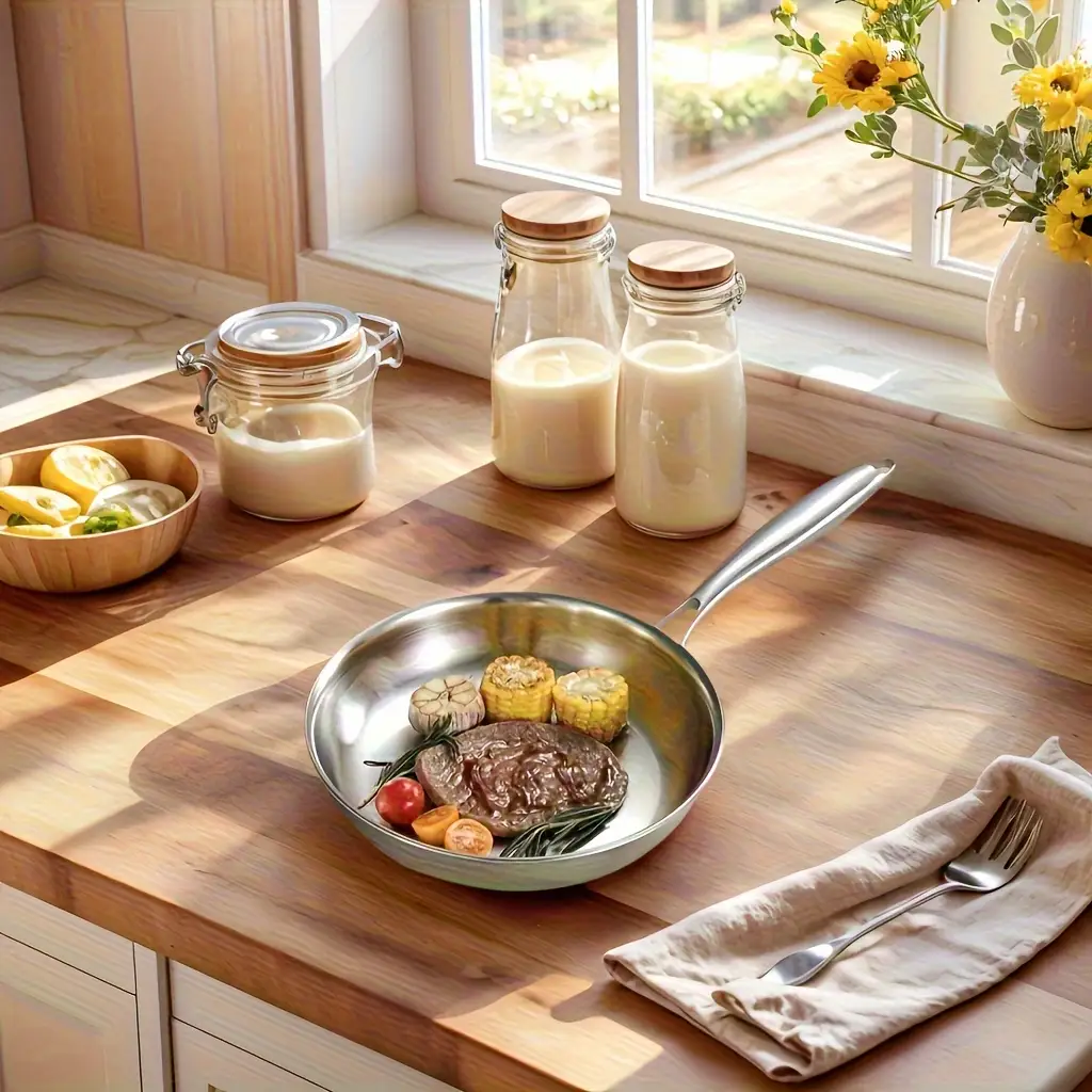 316 Stainless Steel Frypan Omelet Pan Cookware Gas Stove Induction ...