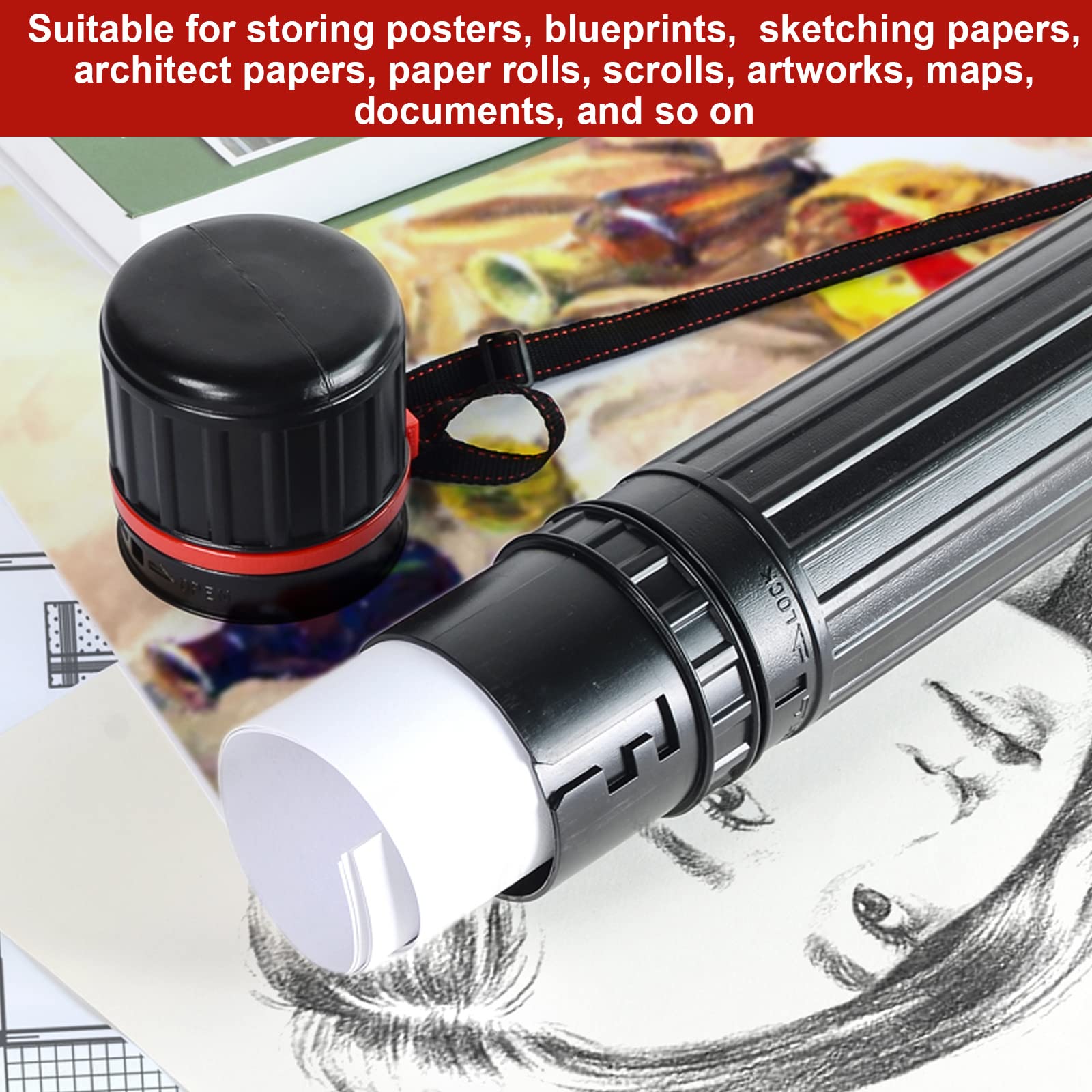 Telescopic Drawing Tube – Waterproof Canister Case for Blueprints, Lot ...